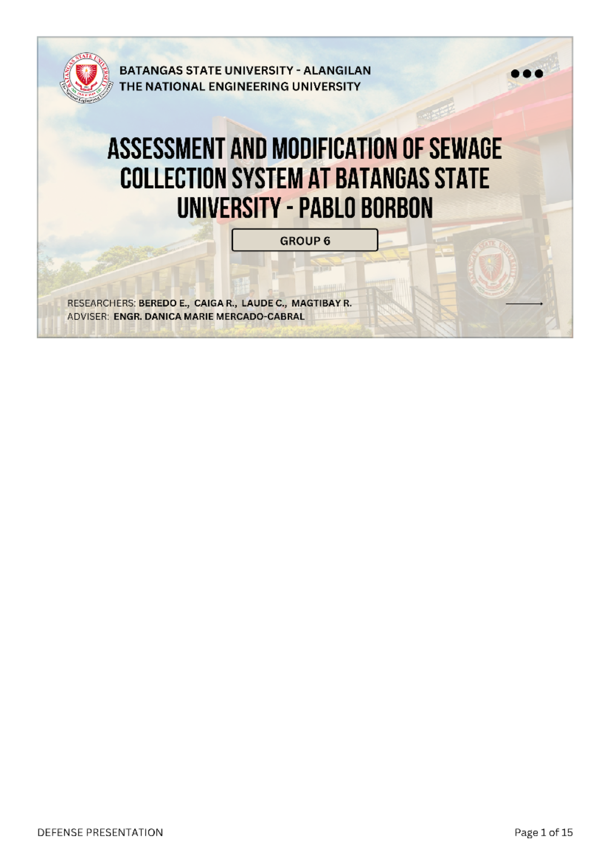 Defense Presentation - Well defended - BS Civil Engineering - Studocu