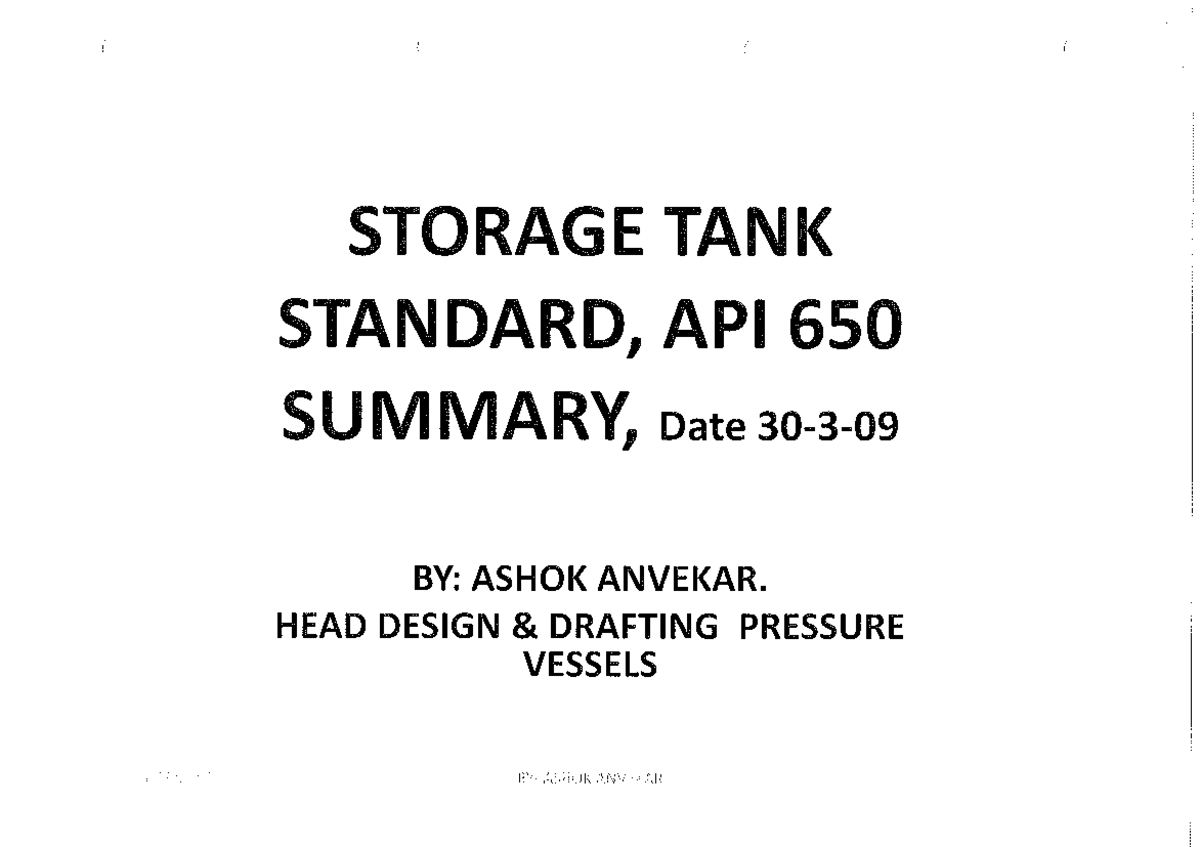 API 650 TANK FARM - Modern Banking - Studocu