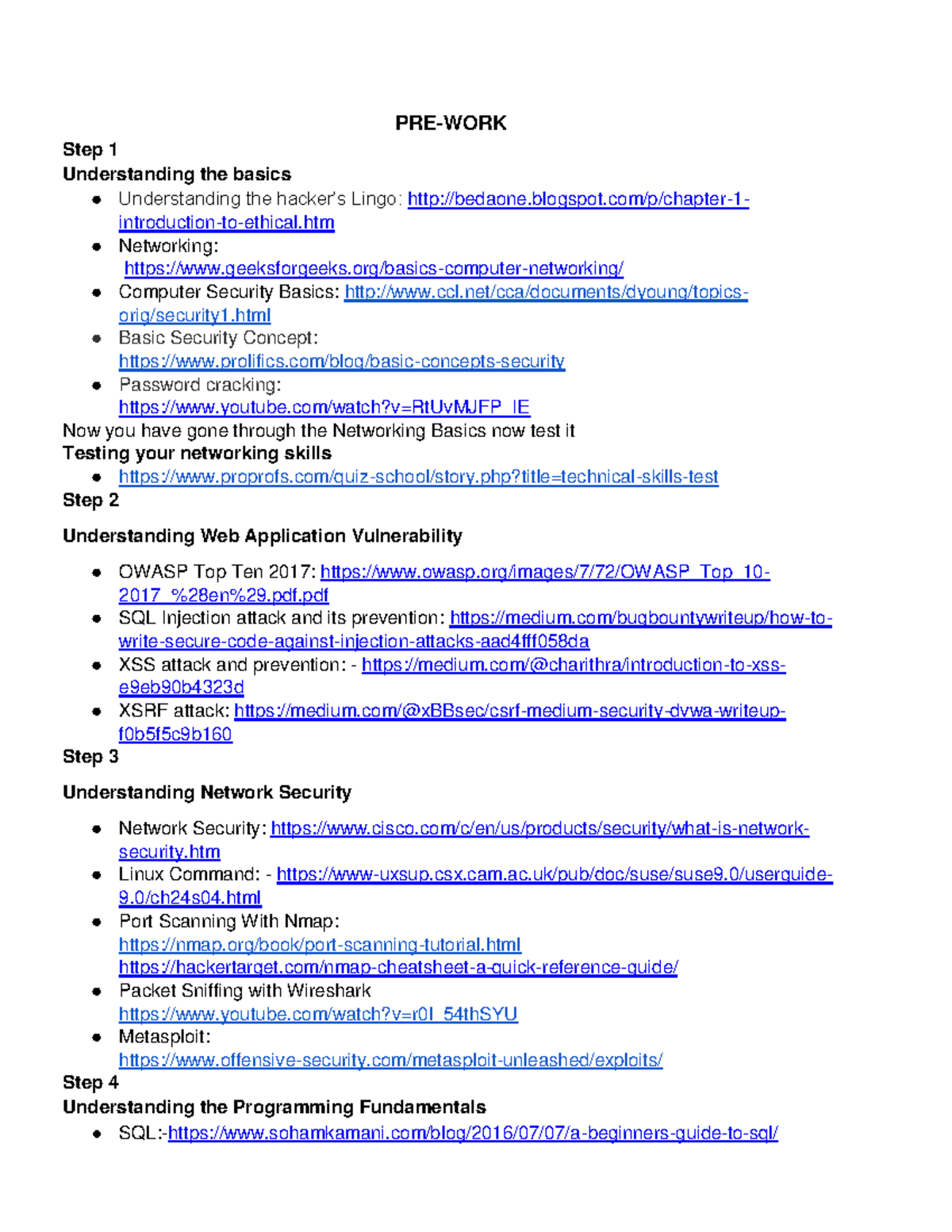 Pre-Work - good - PRE-WORK Step 1 Understanding the basics ...