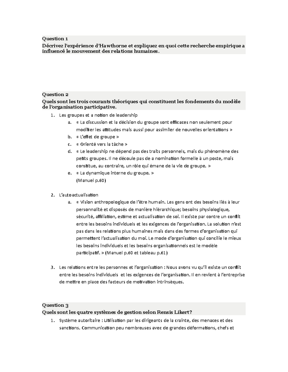 Auto-évaluation #4 - Auto-évaluation #4 - Question 1 Décrivez l ...