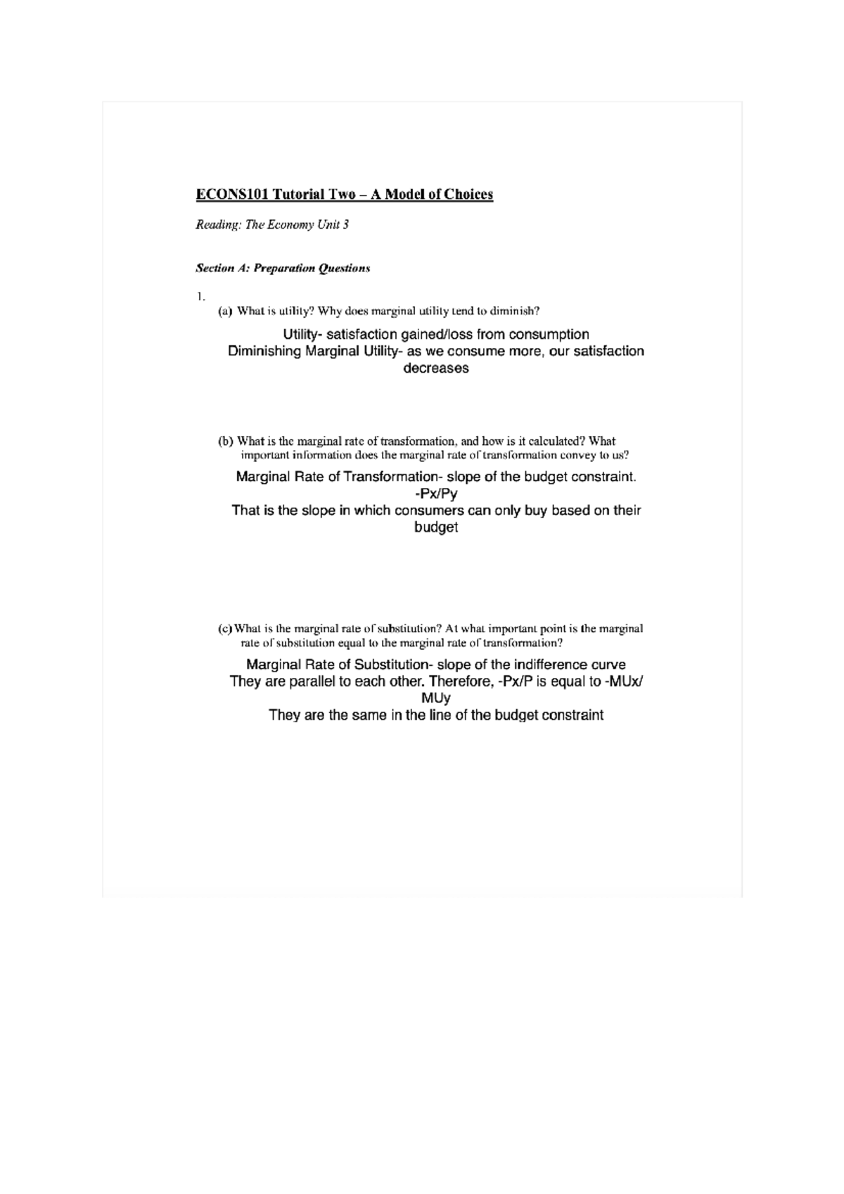 ECONS101 Tutorial 2 - Business Economics and the New Zealand Economy ...
