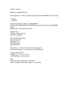 Ex 7 - Spreadsheets - Creating a Graph - Exercise: Graphing Data CS105: Introduction to ...