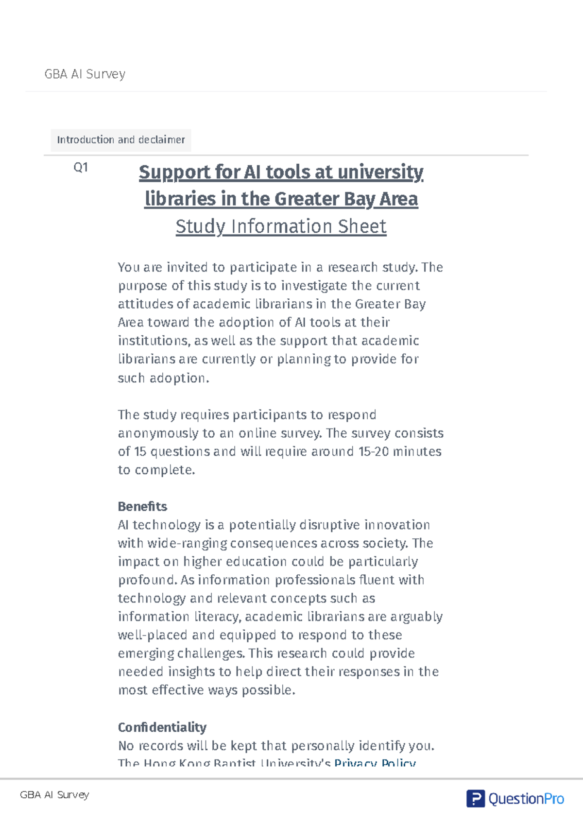 GBA AI tool survey Survey Instrument Detailed Settings - GBA AI Survey ...
