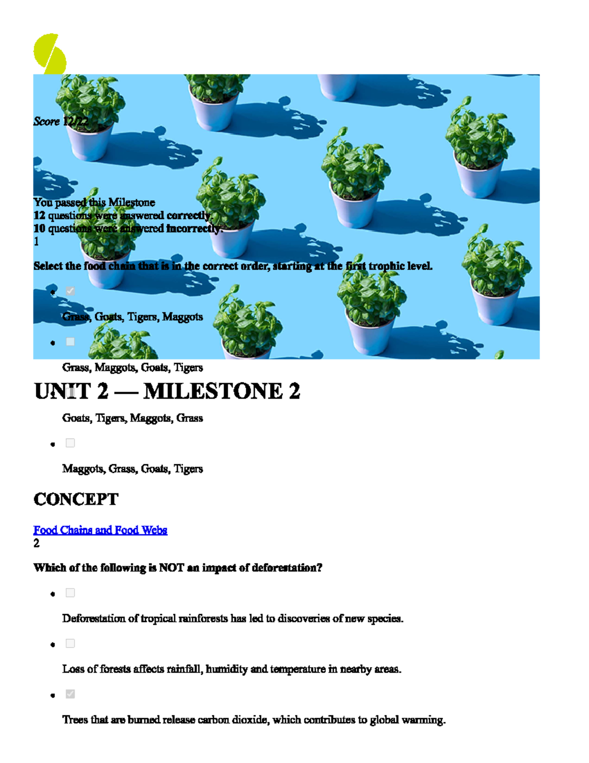 Environmental SCI UNIT 2 Milestone 2 - BIO-220 - Studocu