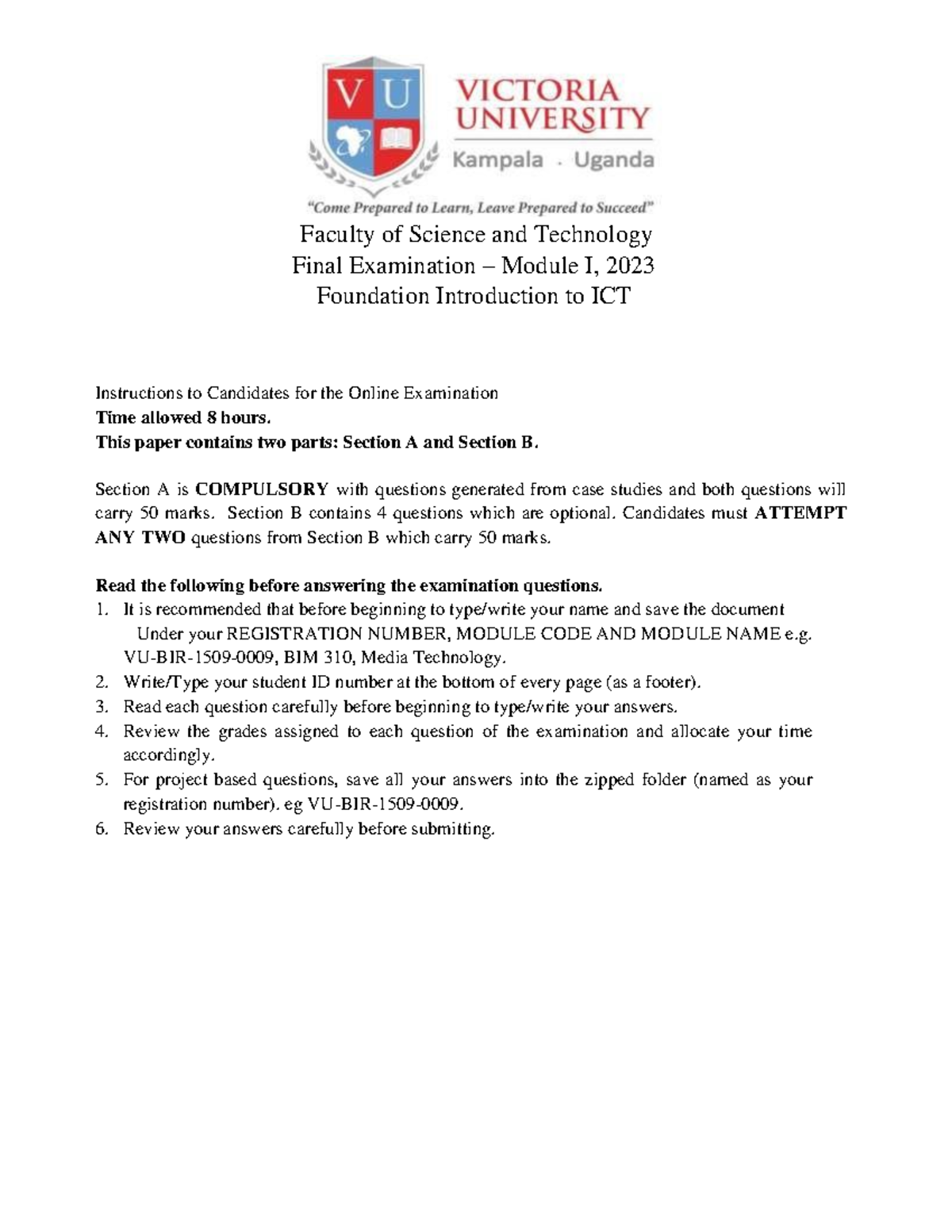 Foundation Introduction to ICT - Faculty of Science and Technology ...