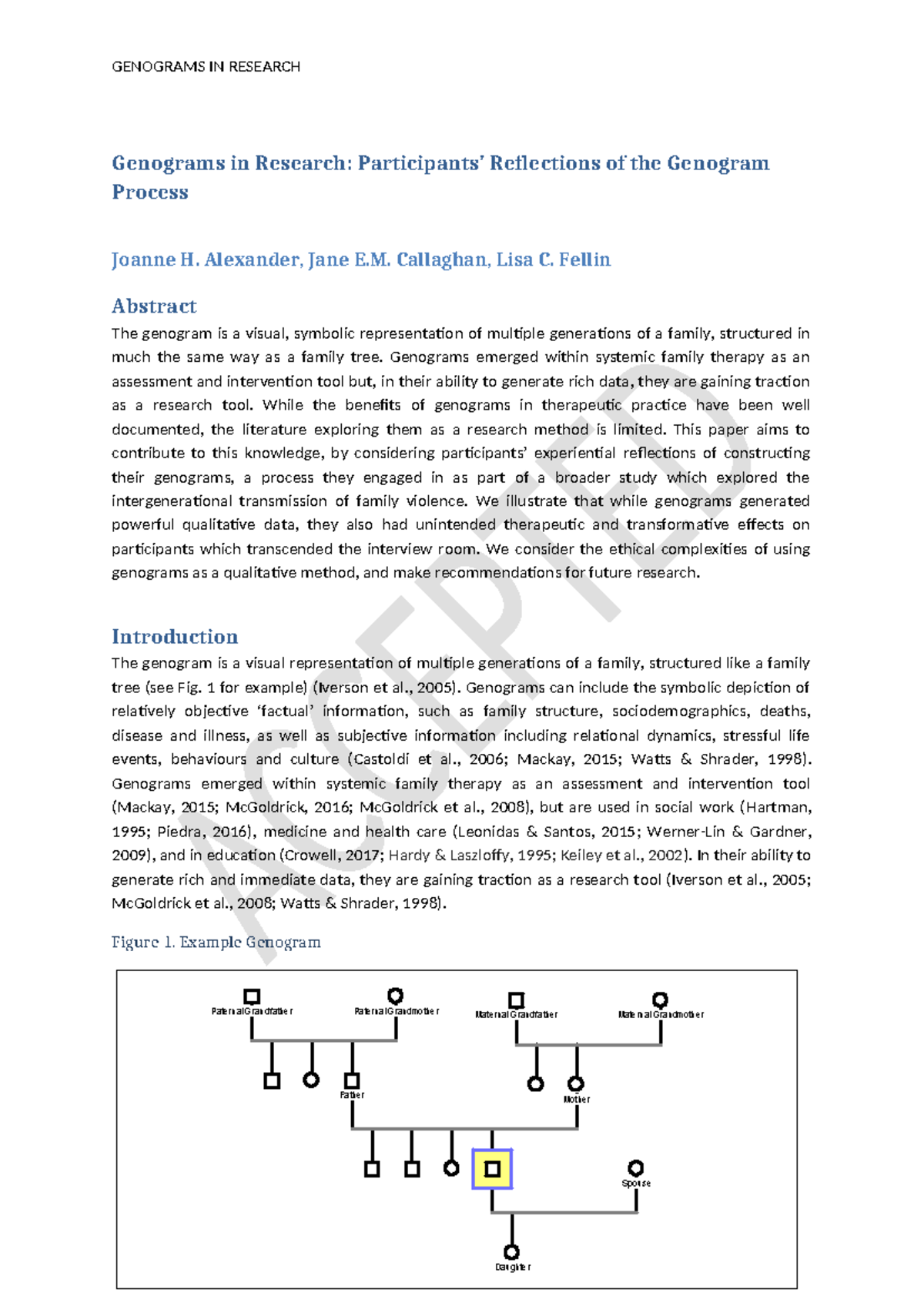 Genogramsin Research-Alexanderetal - Genograms in Research ...