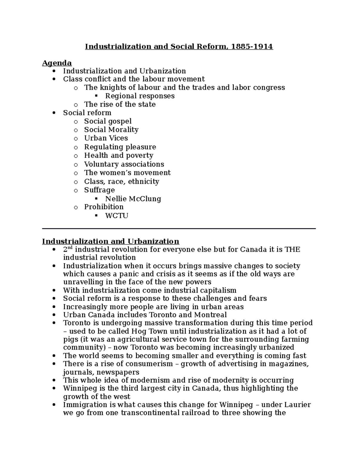Industrialization and Social Reform - Woodsworth – a former Anglican ...