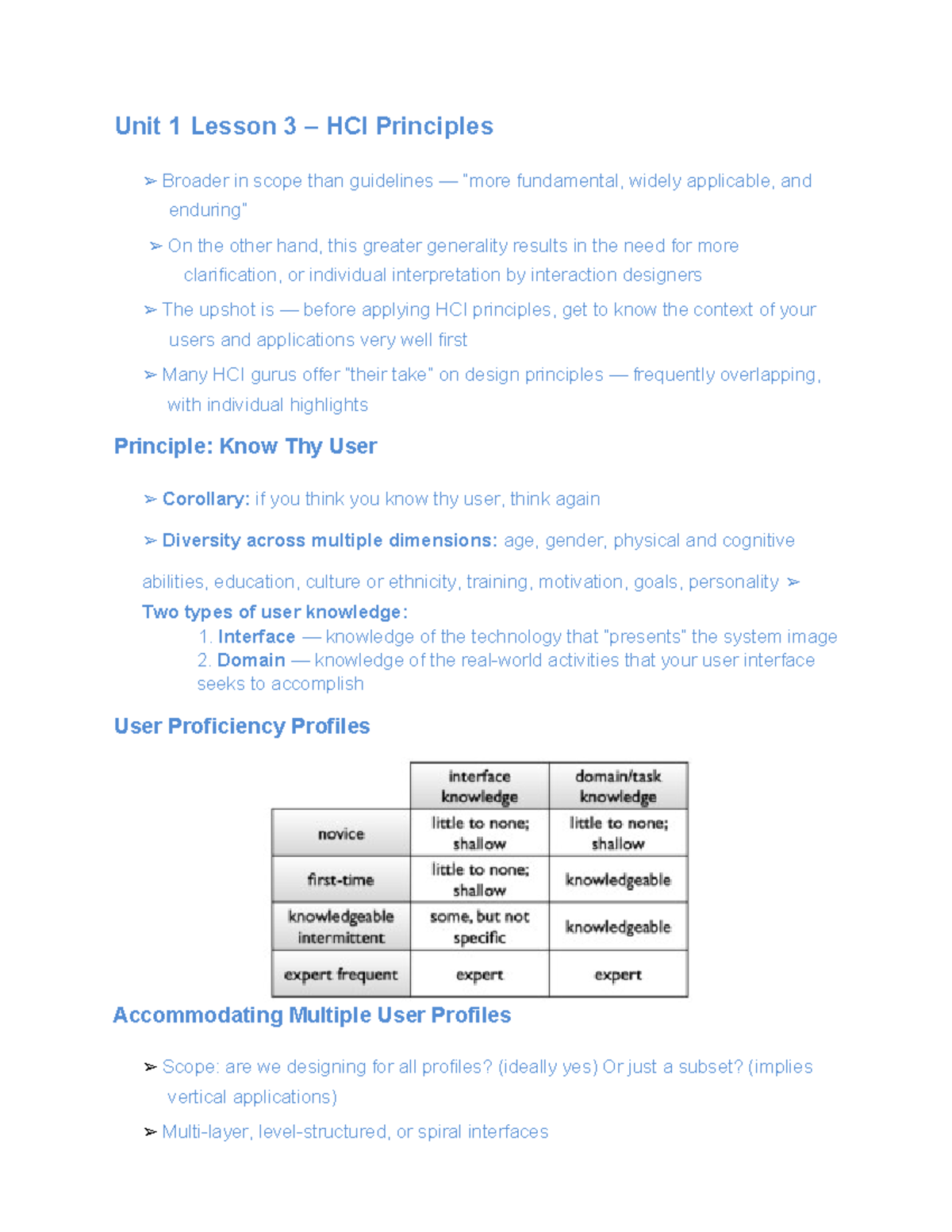 Unit 1 Lesson 3 - HUMAN COMPUTER INTERACTION - Unit 1 Lesson 3 – HCI Principles Broader in scope ...