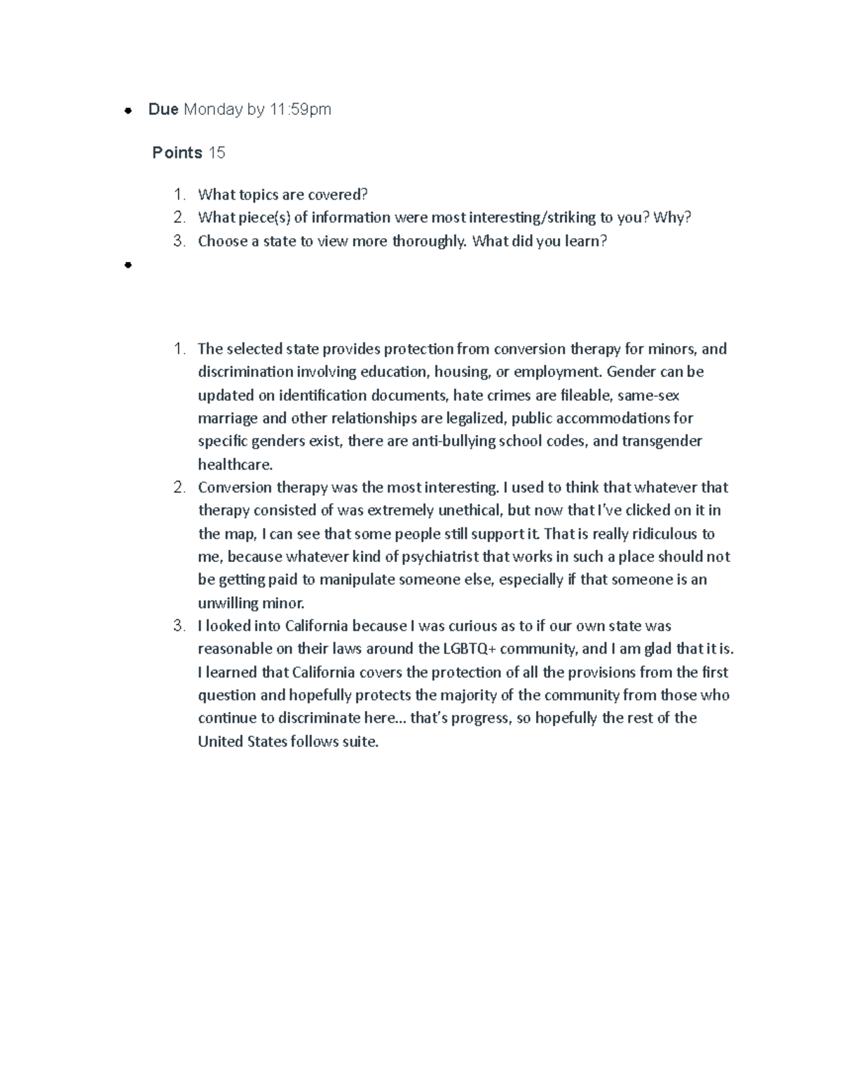 18. Questions About Interactive Map - Due Monday by 11:59pm Points 15 ...