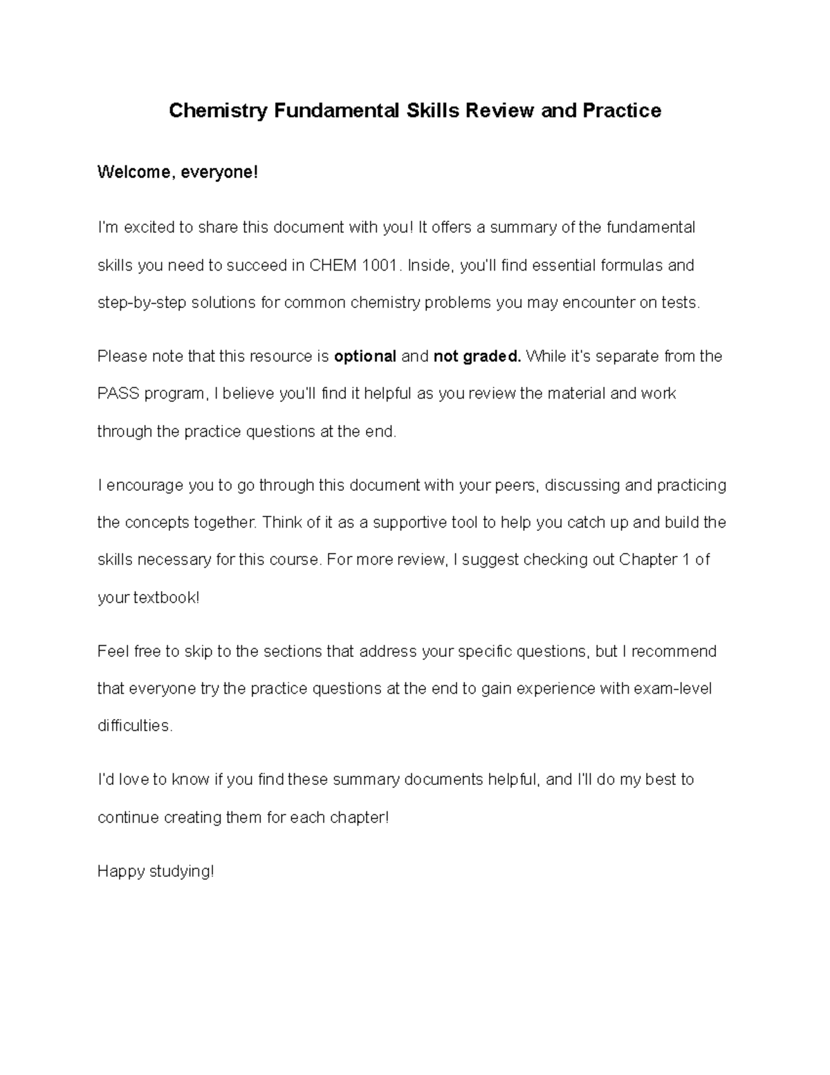 Fundamental Skills Review - Inside, you’ll find essential formulas and ...