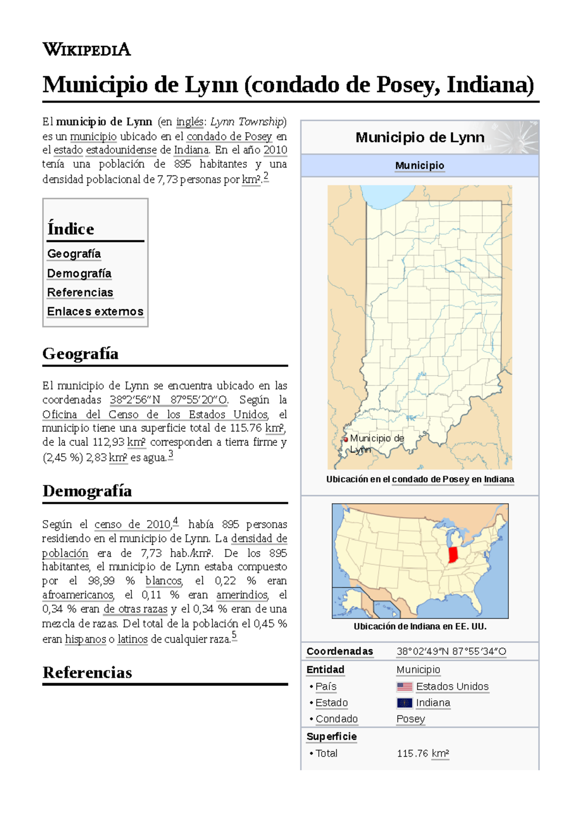 Municipio de Lynn (condado de Posey, Indiana) - Municipio de Lynn ...