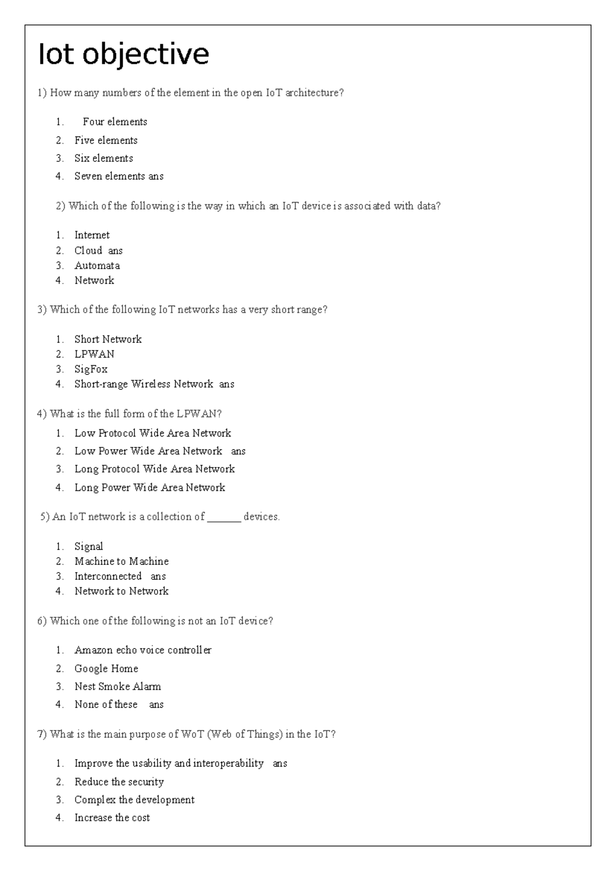 Iot Objective Python In Programming Iot Objective How Many Numbers