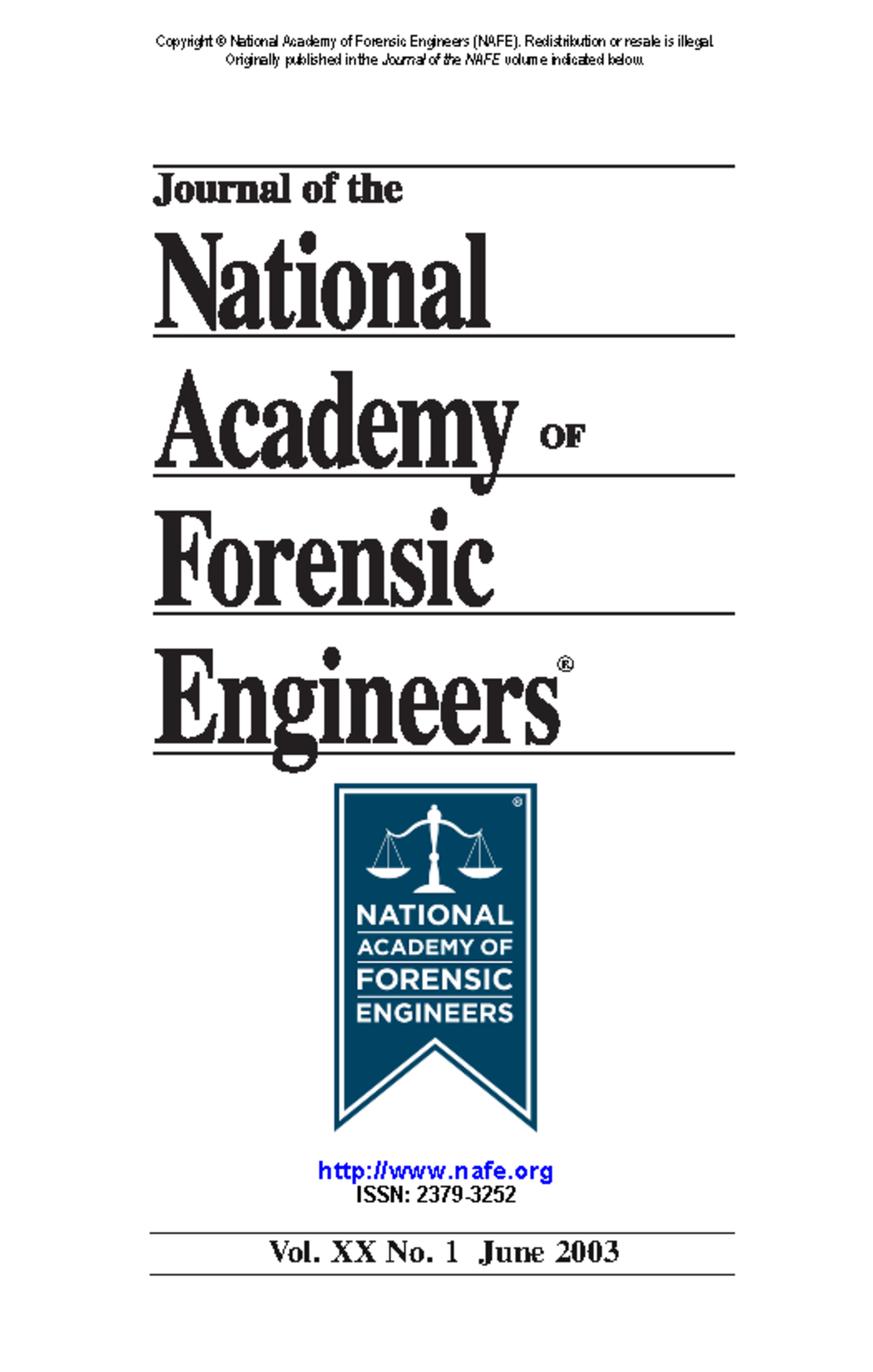 Anatomy Of A Forensic Engineering Case - Vol. XX No. 1 June 2003 ...