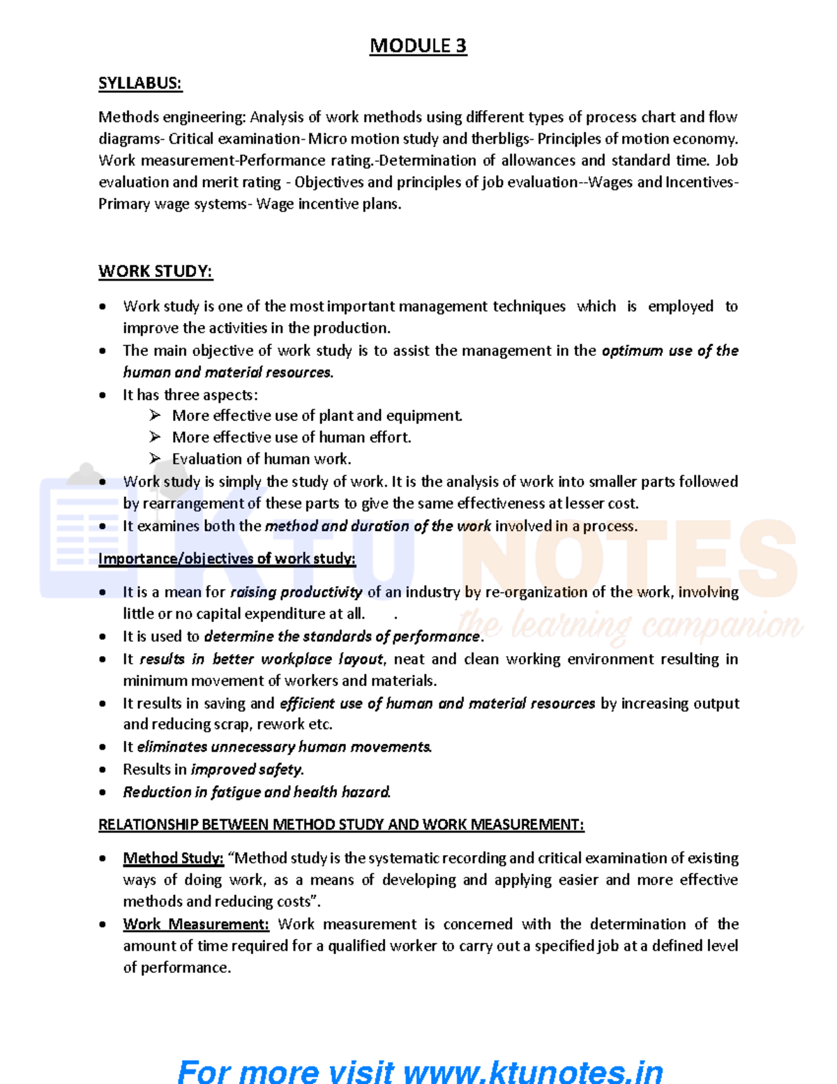 IE M3-Ktunotes - Industrial Engineering Notes - MODULE 3 SYLLABUS ...