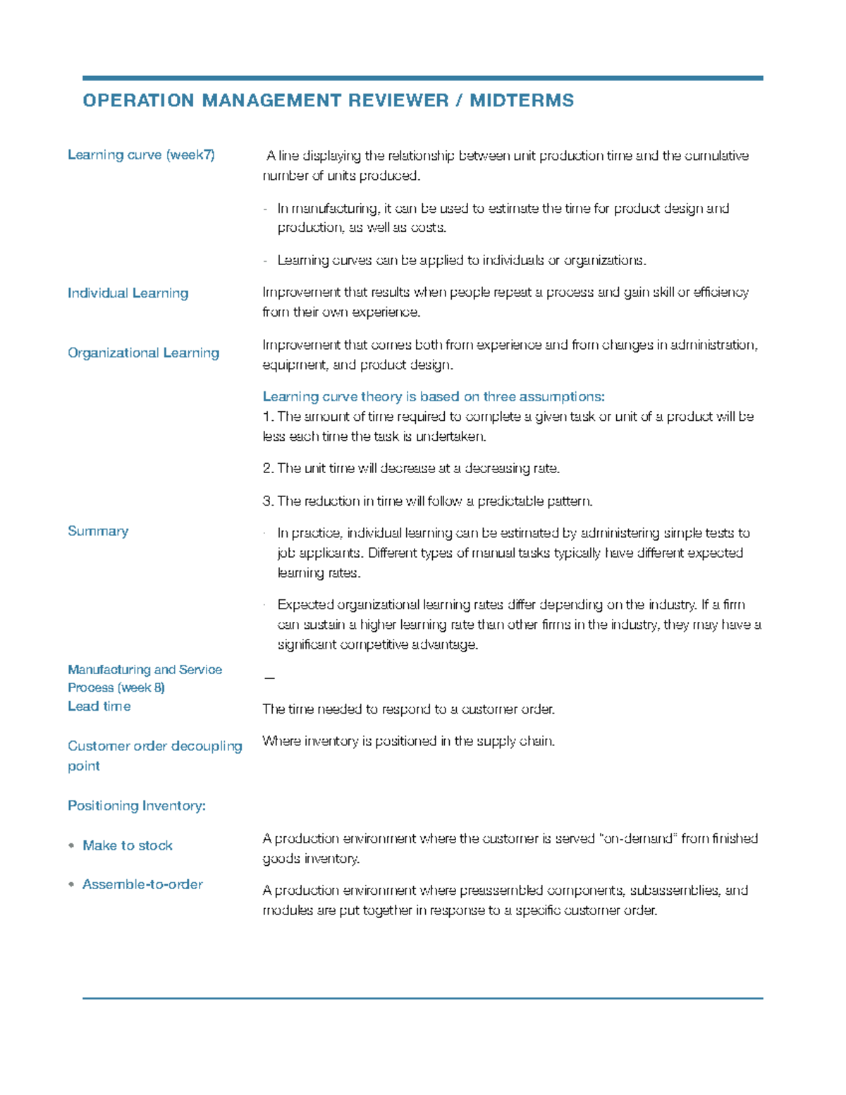 OM-Reviewer - goodluck - OPERATION MANAGEMENT REVIEWER / MIDTERMS A ...