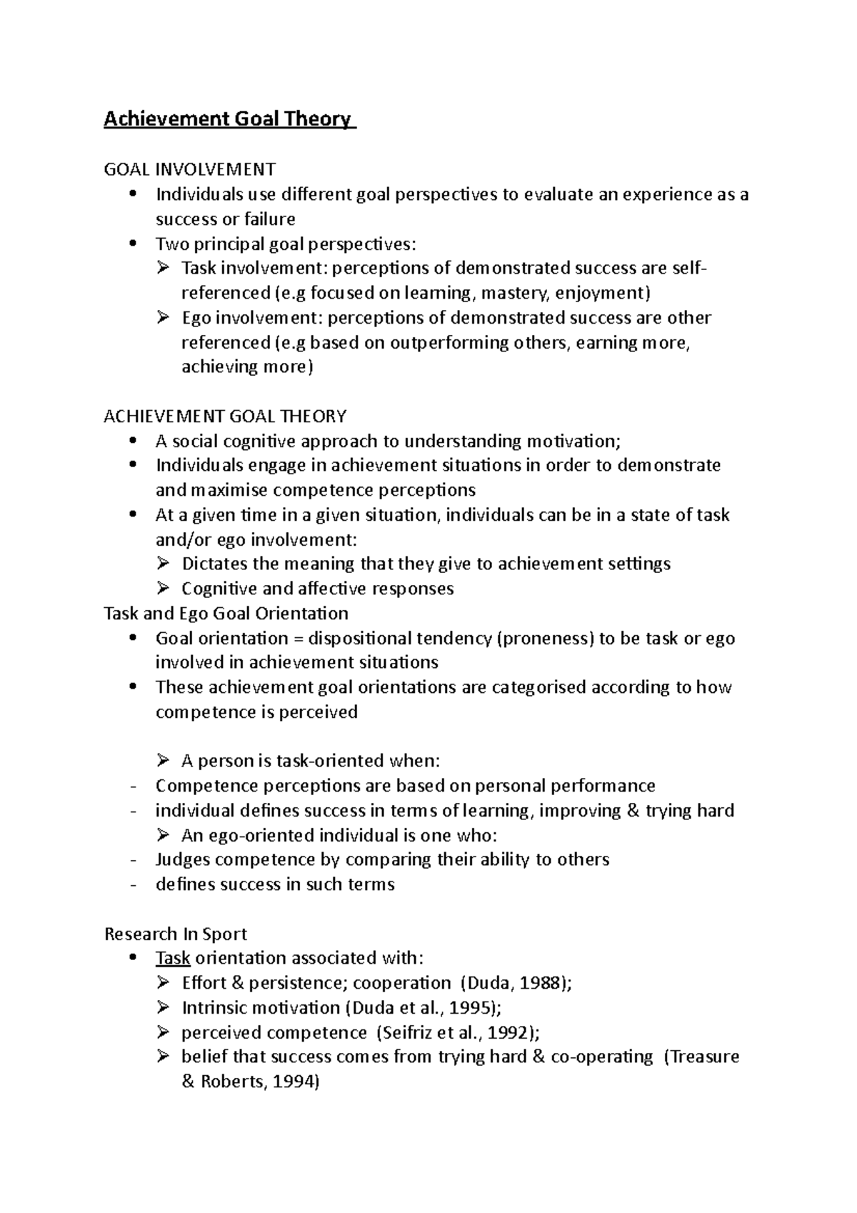 Motivation - Achievement Goal Theory - Achievement Goal Theory GOAL ...