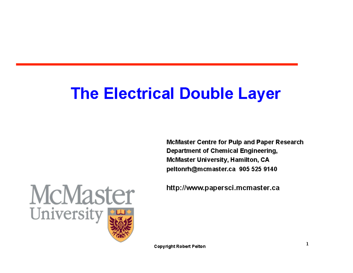 IEd Electrical Double Layer Dec 17 - The Electrical Double Layer ...