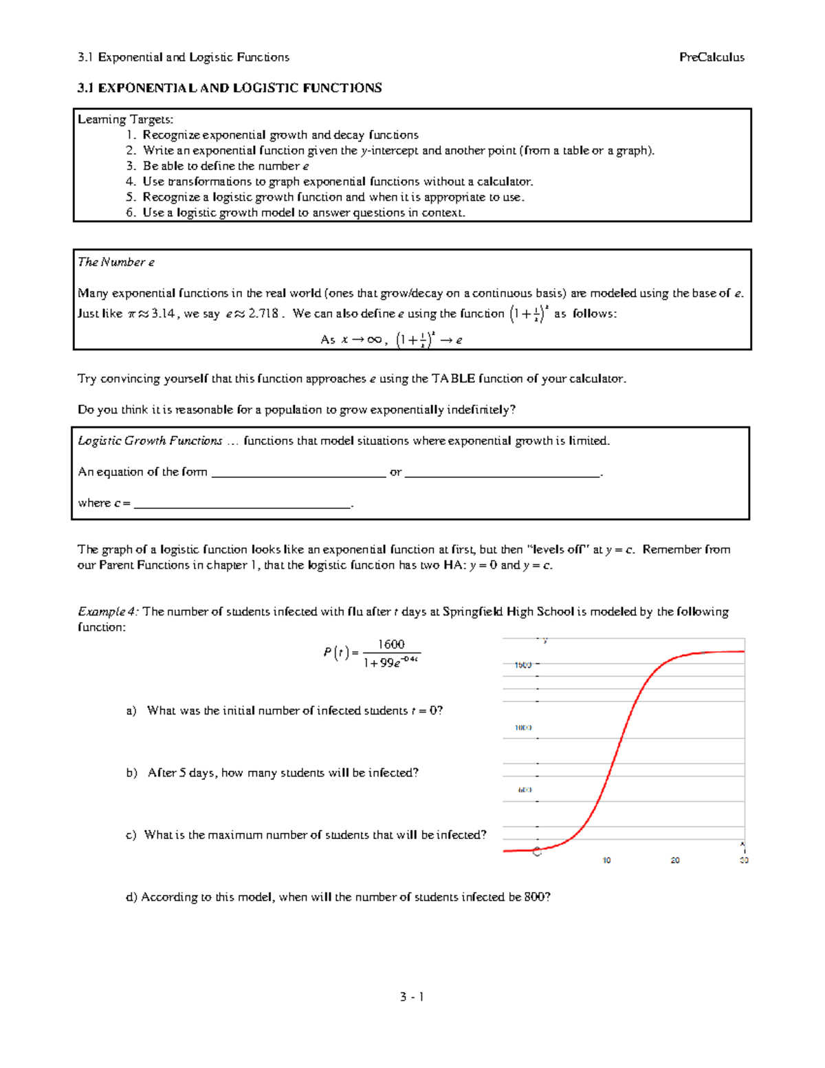 Precalc - Chapter 3C Notes - 3 Exponential and Logistic Functions ...