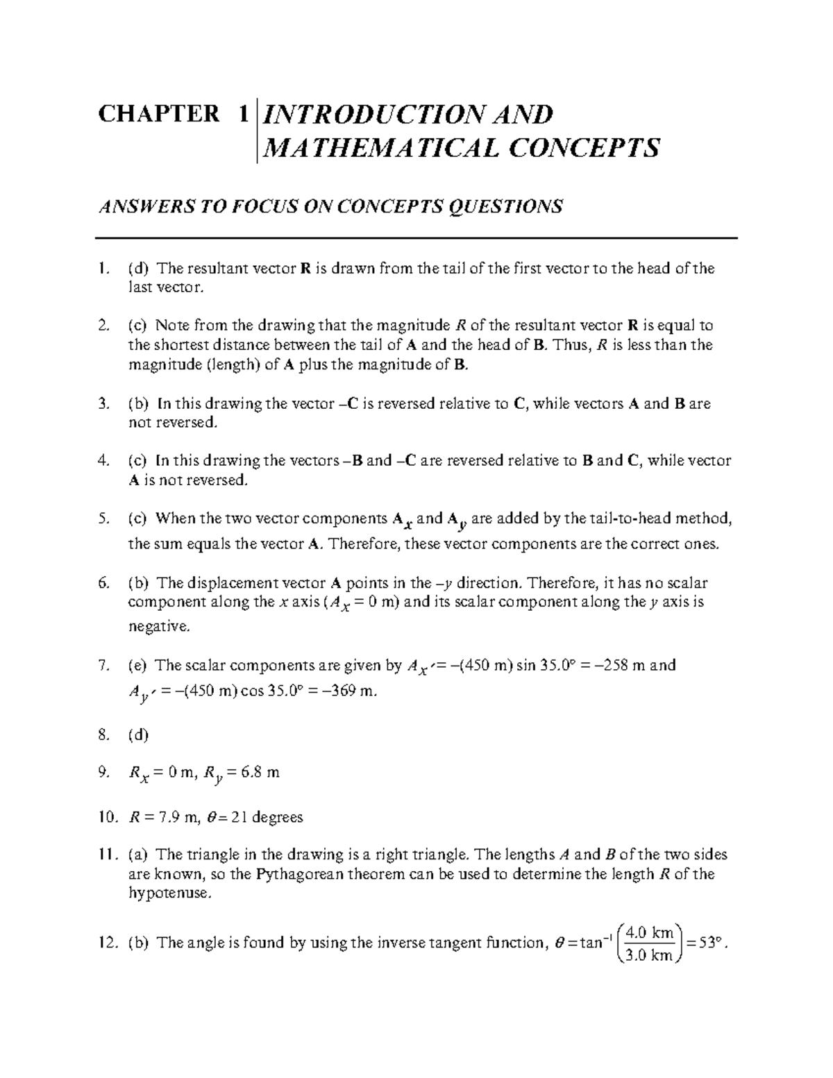 CH1Solutions - HW assignment - CHAPTER 1 INTRODUCTION AND MATHEMATICAL ...