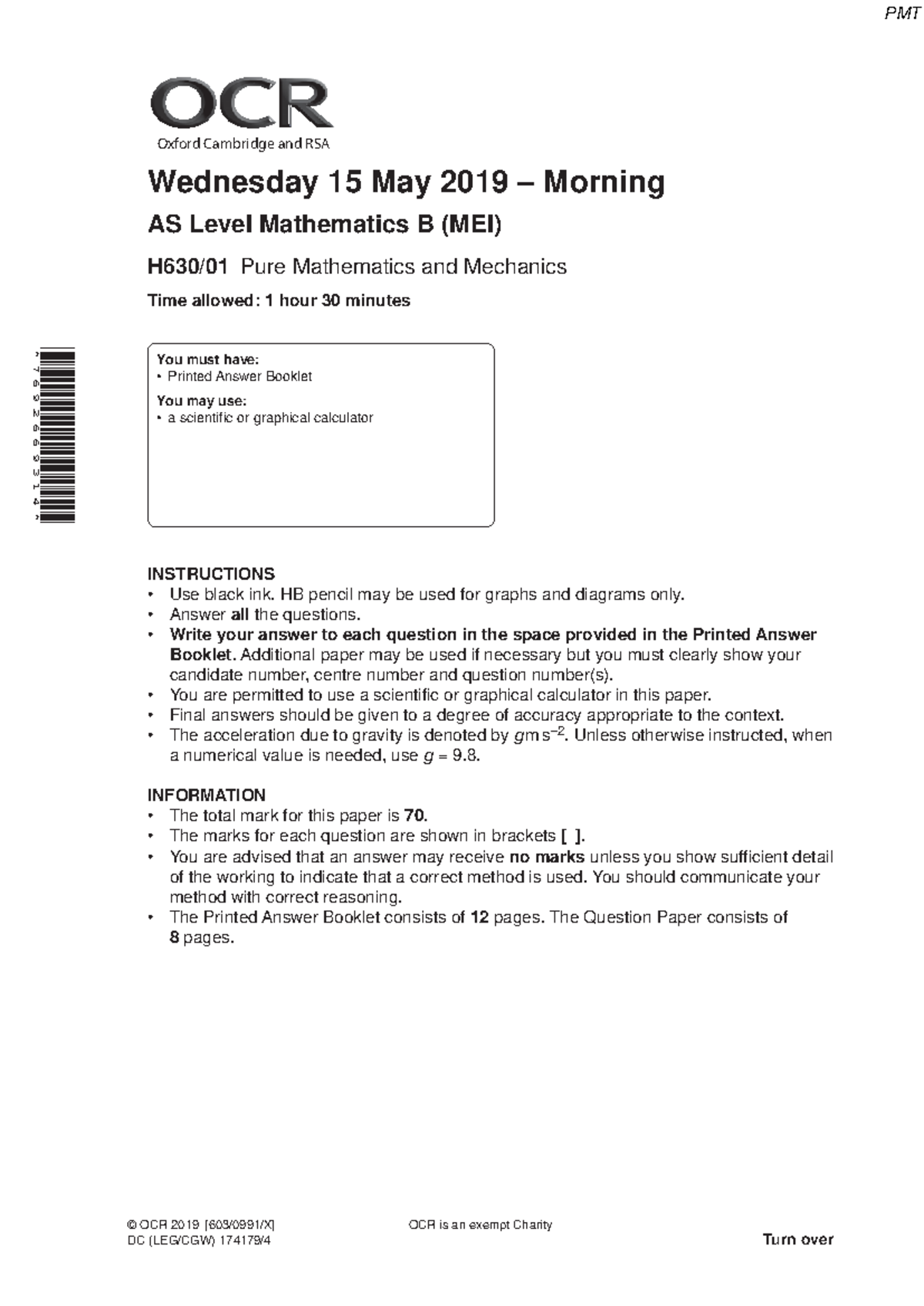 June 2019 QP - OCR is an exempt Charity Oxford Cambridge and RSA Turn ...