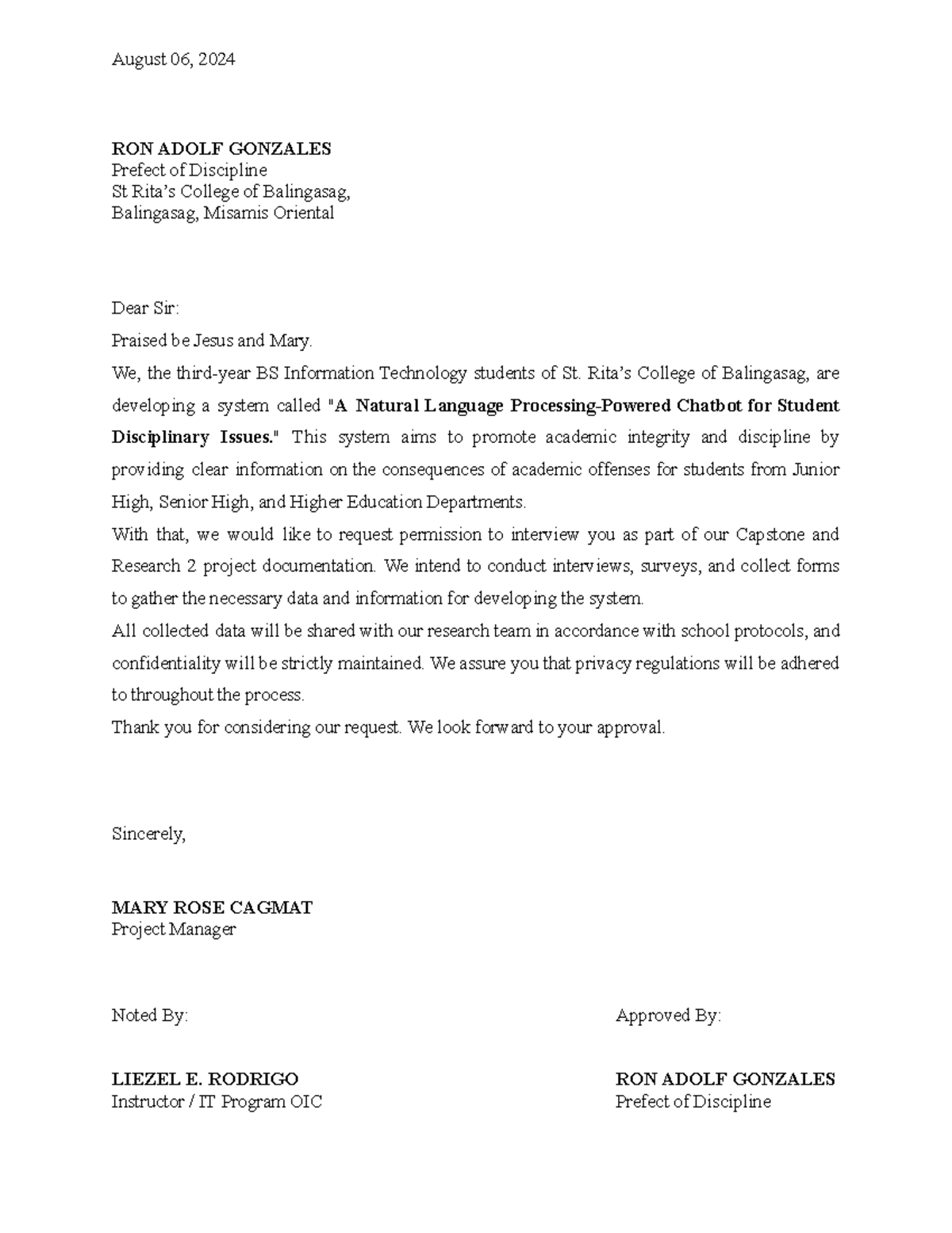 Prefect - Practice Material - August 06, 2024 RON ADOLF GONZALES ...