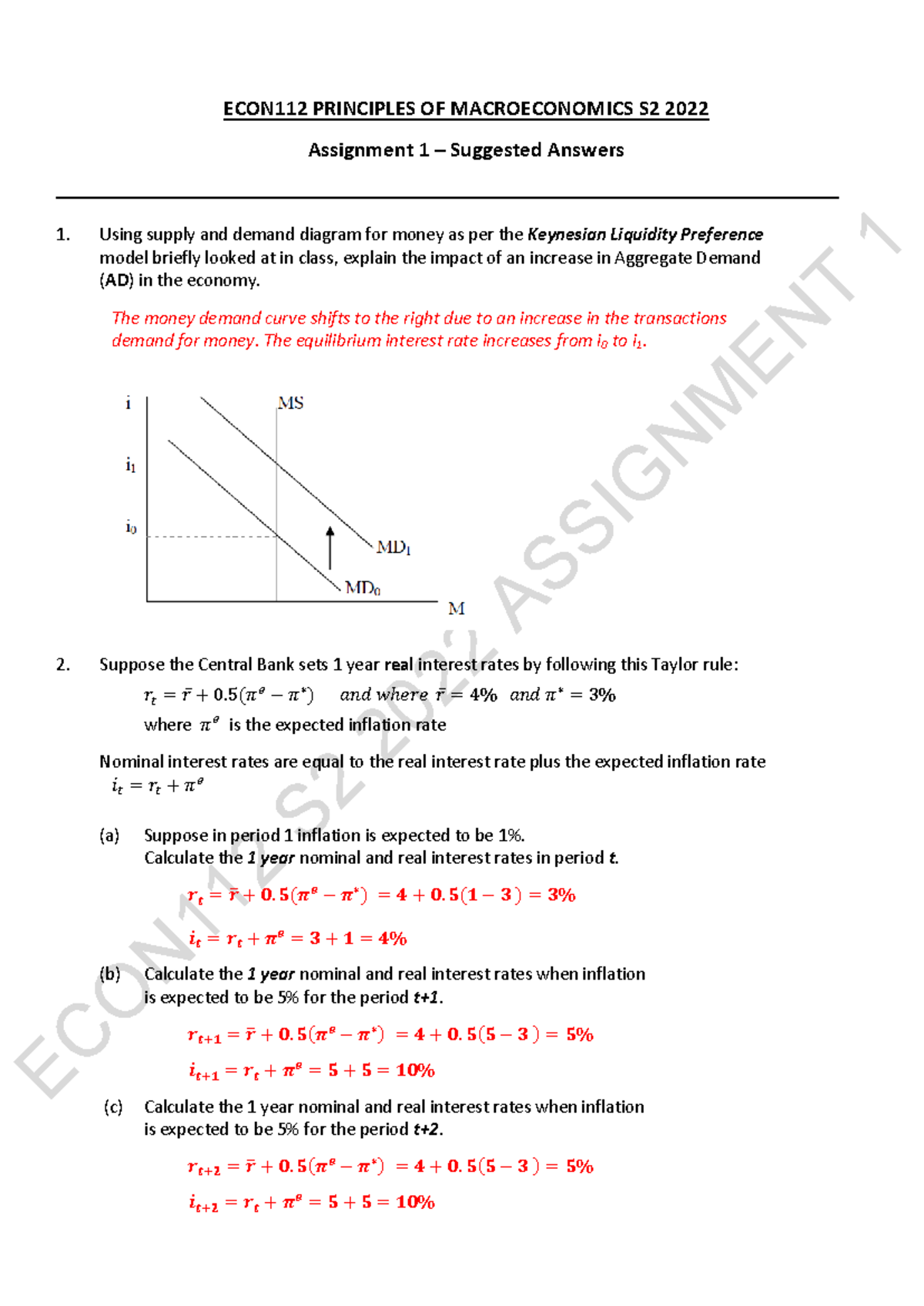 ECON 112 2022 - Assignment 1 - Suggested Answers for BB - ECON112 S2 ...