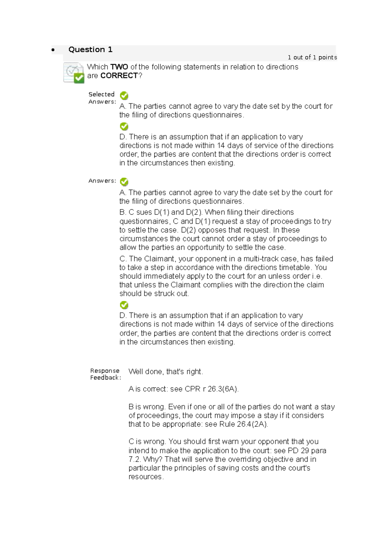 DR MCQ's WS8 - These are multiple choice questions answered with ...