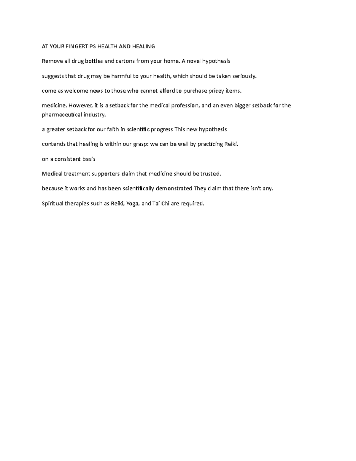 AT YOUR Fingert-WPS Office - AT YOUR FINGERTIPS HEALTH AND HEALING ...