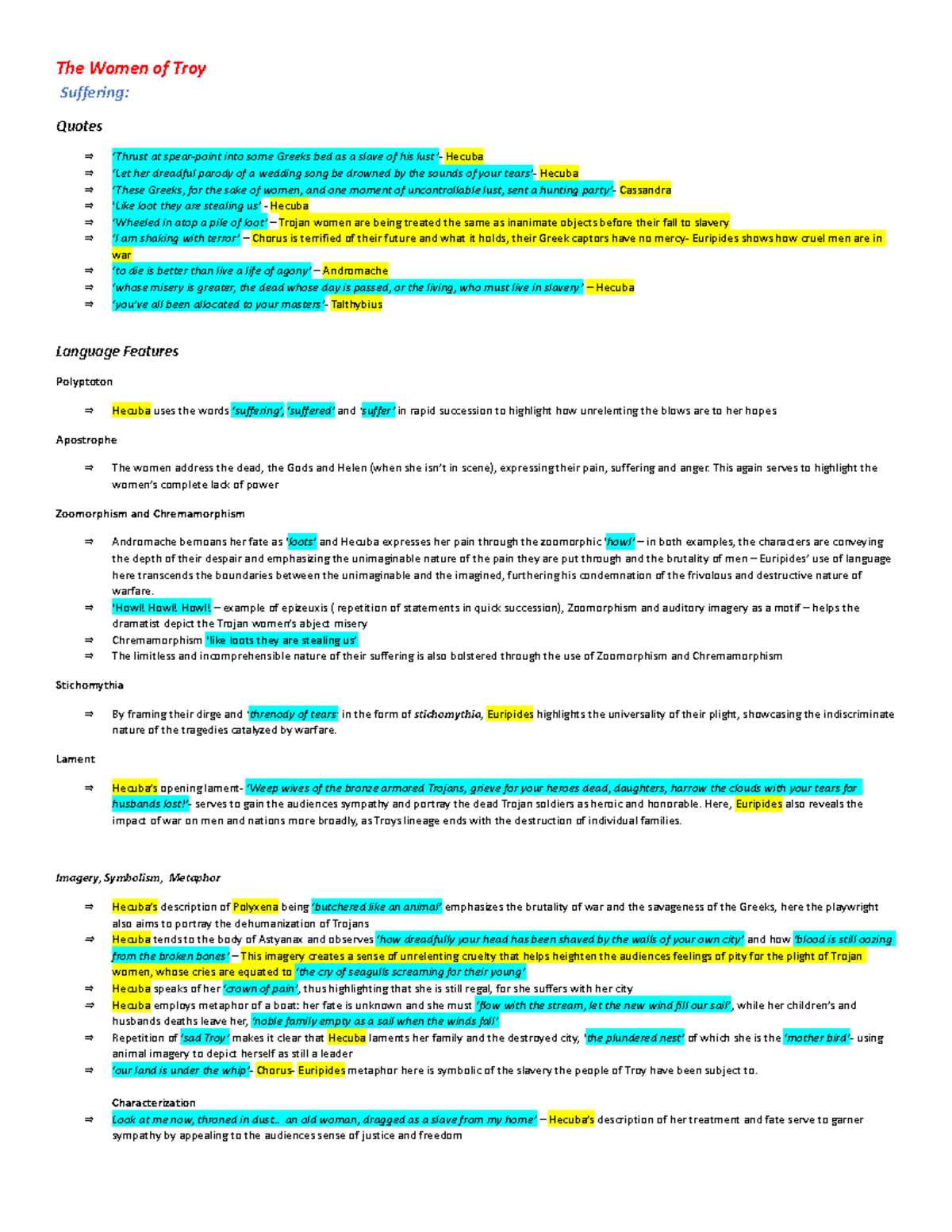 The Women of Troy - The Women of Troy Suffering: Quotes ‘Thrust at ...