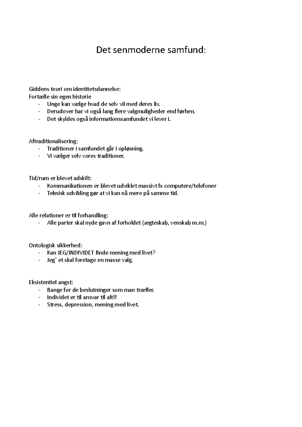 Det senmoderne samfund - Det senmoderne samfund: Giddens teori om ...
