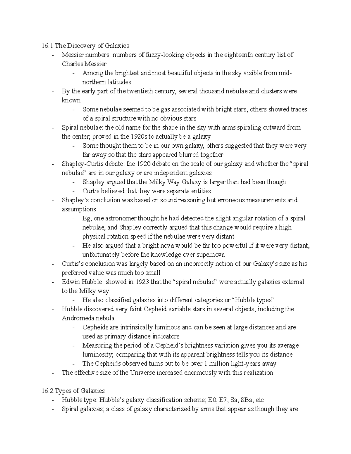 Astronomy 11 16 20 - 16 The Discovery of Galaxies - Messier numbers ...