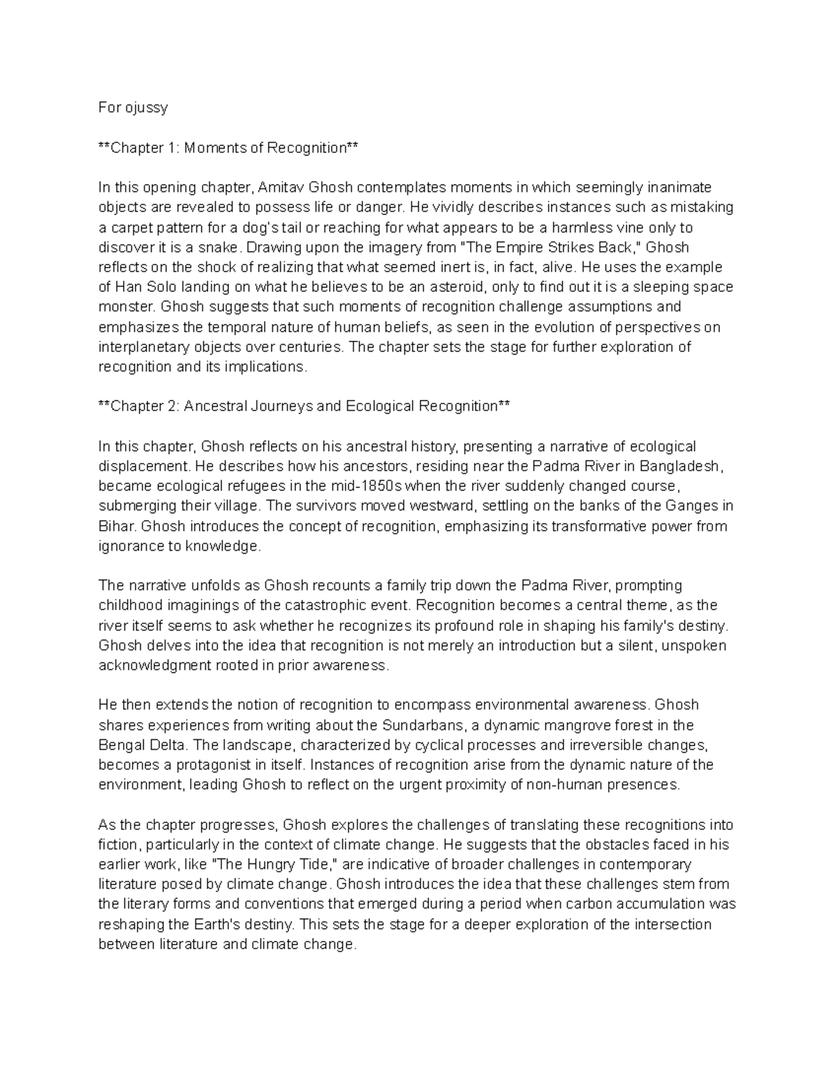 The Great Derangement pt 1 summary - For ojussy Chapter 1: Moments of ...