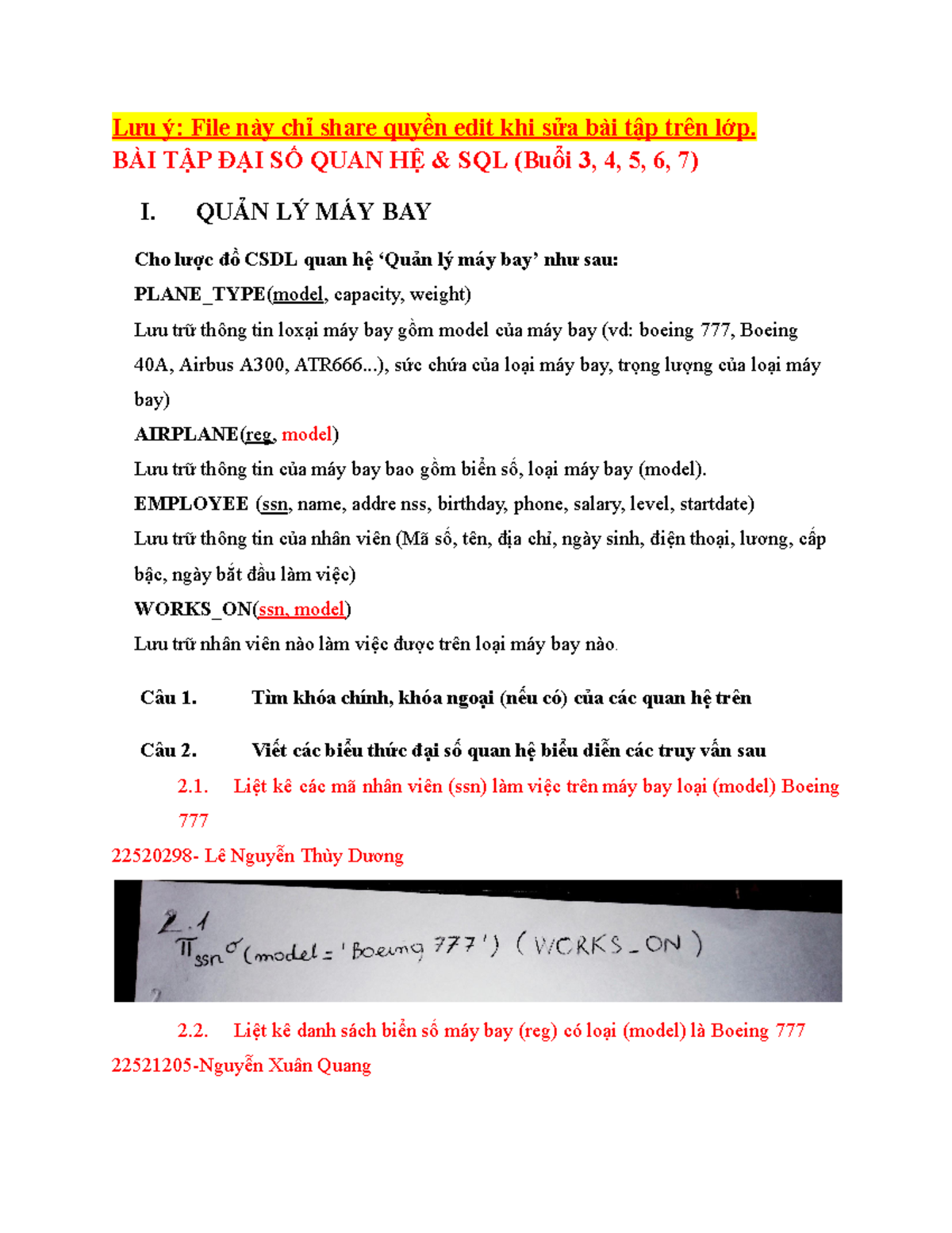 IT004.O13 - Sửa bài tập - IT004.O13 - Sửa bài tập - Lưu ý: File này chỉ share quyền edit khi sửa ...