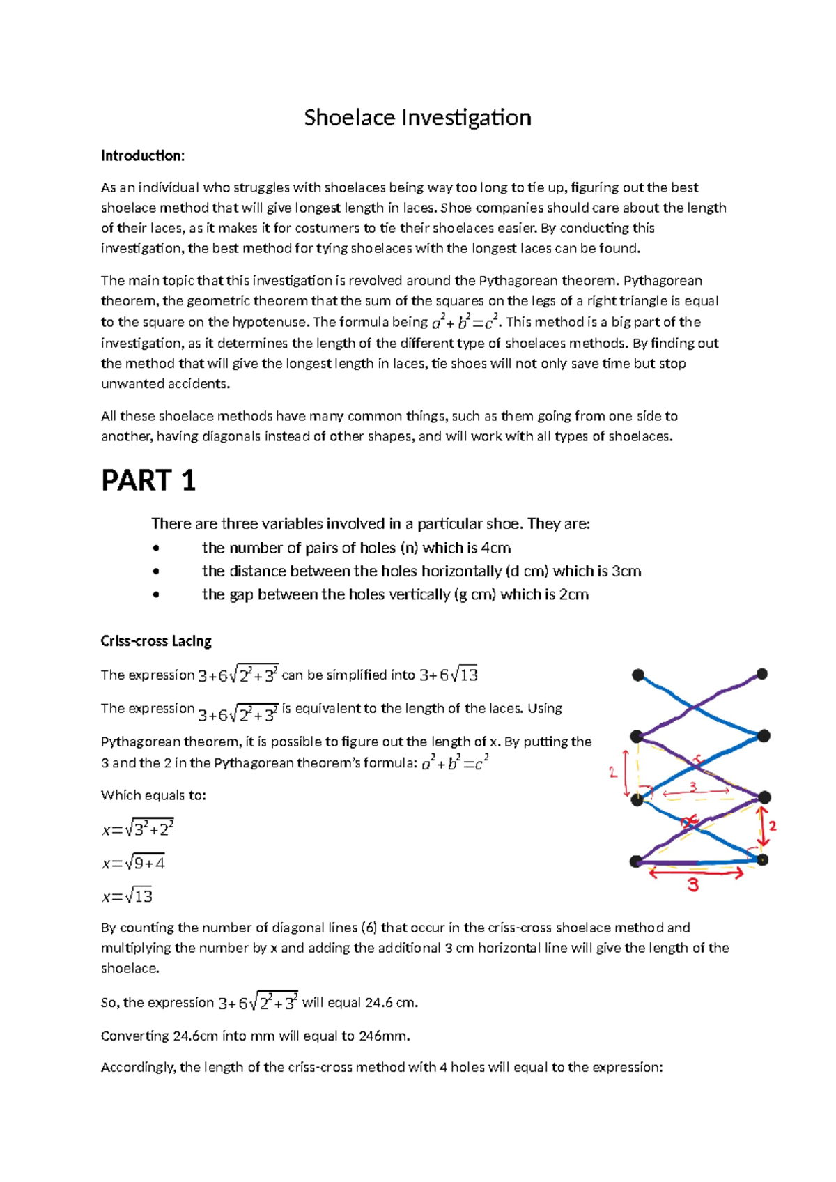 Shoe Laces Maths Investigation - Shoelace Investigation Introduction ...