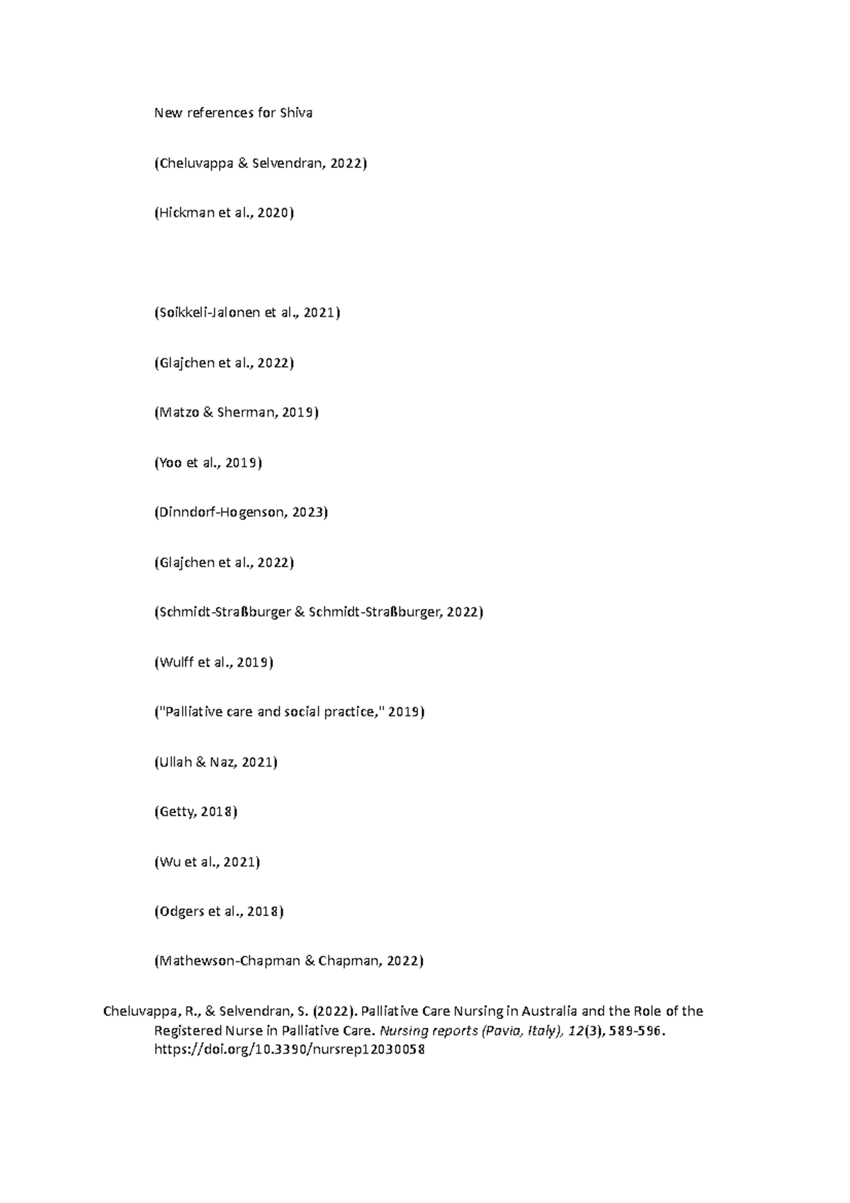 New references for - lecture notes - New references for Shiva ...