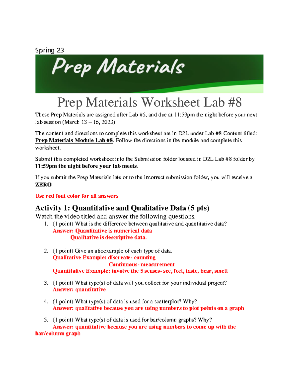 Prep Materials Worksheet Lab #8 - Spring 23 Prep Materials Worksheet ...