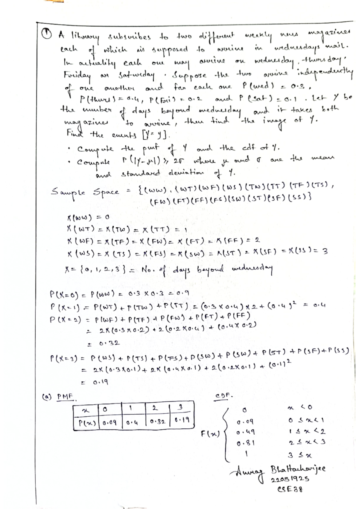 PS Assignment 2 - Probability and Statistics - Studocu