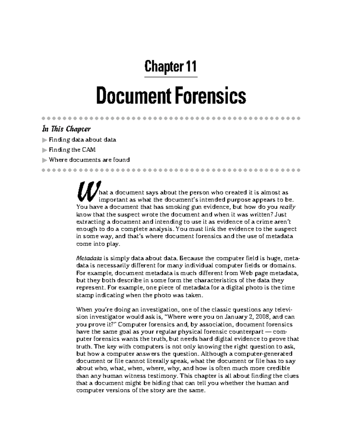 Computer Forensics Document Forensics - Chapter 11 Document Forensics ...