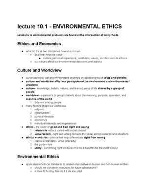 Env 101 - env 101 lecture notes - lecture 11 - THE REAL COST OF ENERGY ...