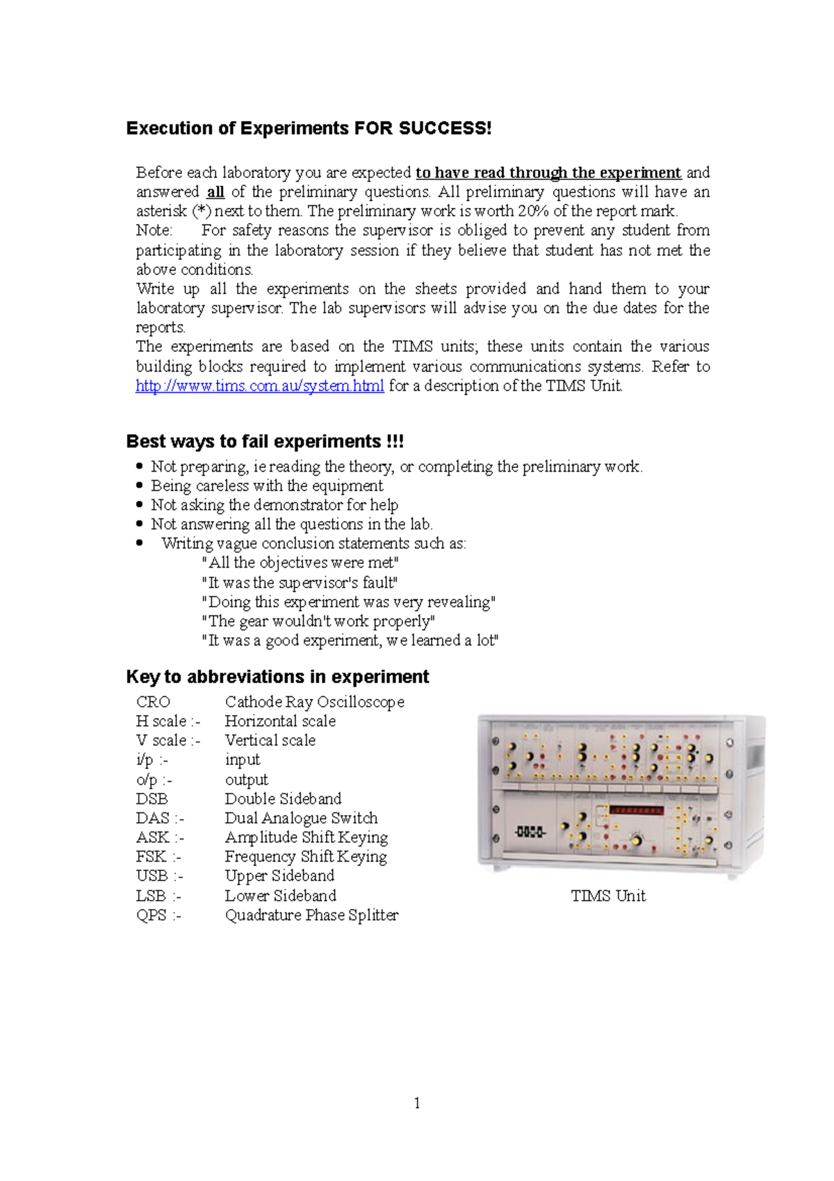 Communication Principals TNE30003 Lab 1 handout - Execution of ...