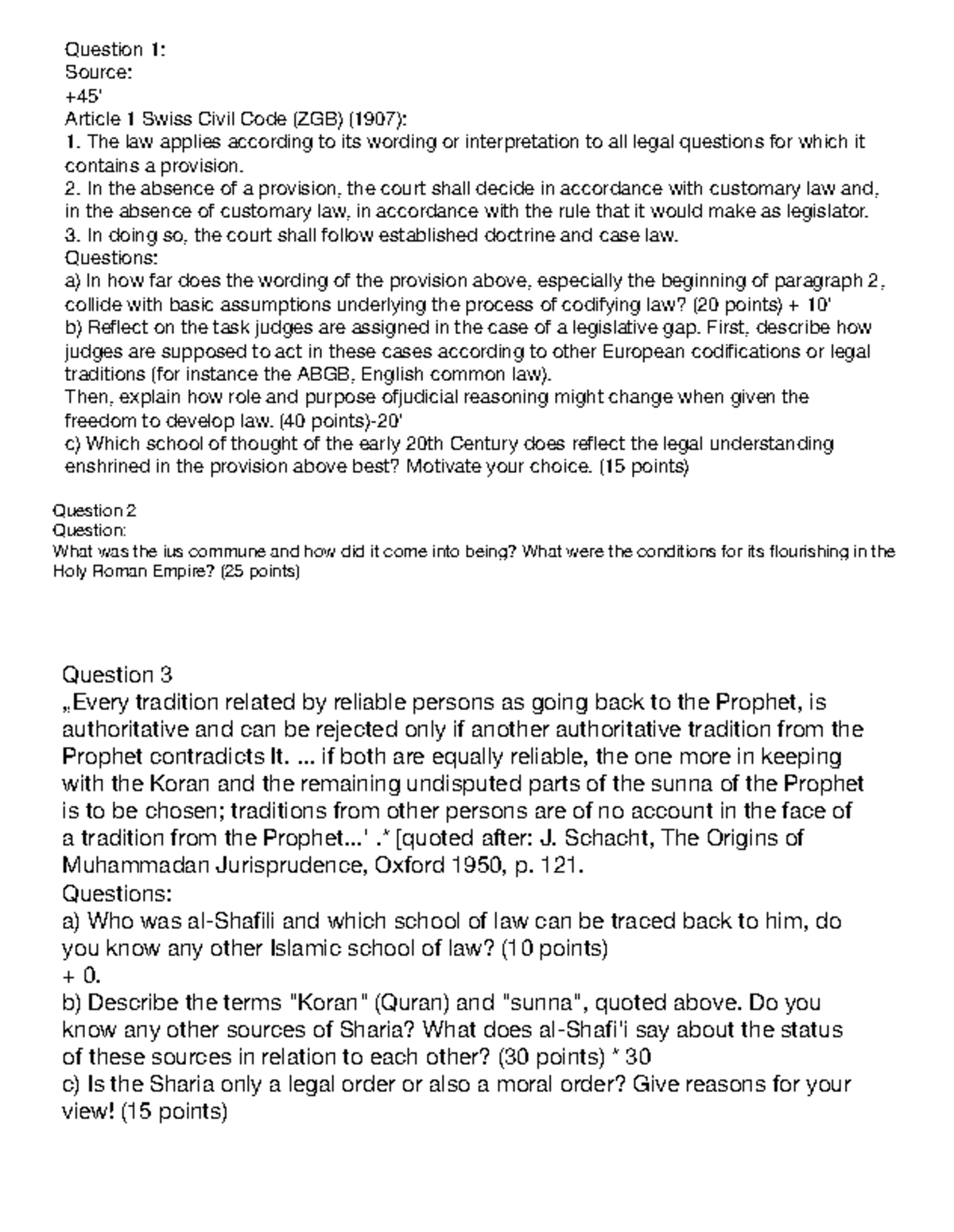 EGLH Exam Questions June 2023 - Question 1: Source: +45' Article 1 ...
