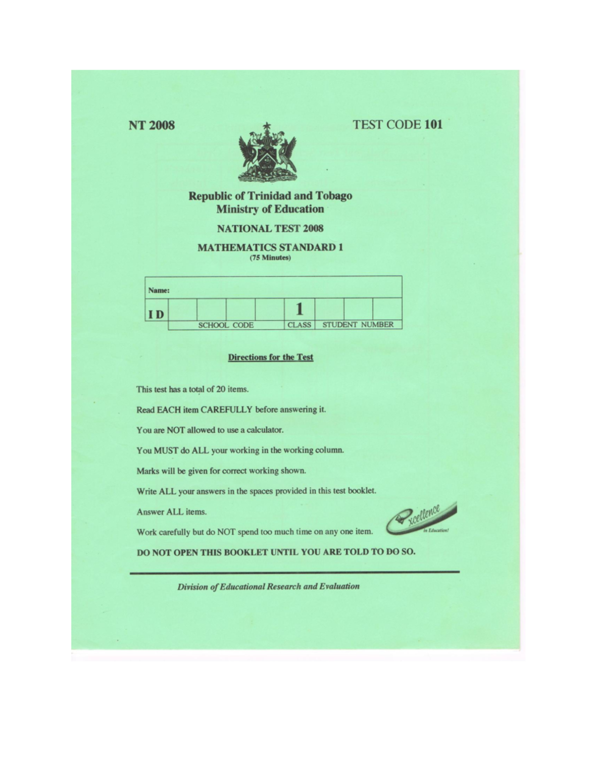 2008 mathematics standard 1 - English for Academic - Studocu