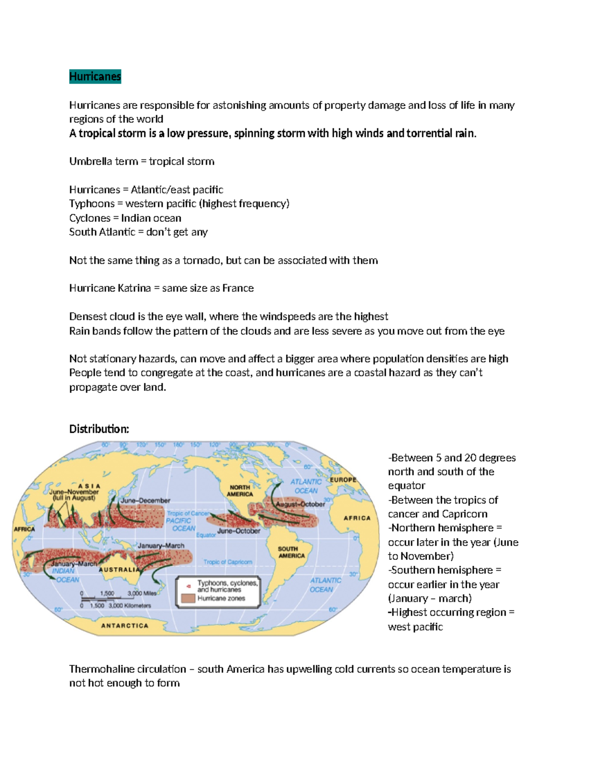 Hurricanes - class notes - Hurricanes Hurricanes are responsible for ...