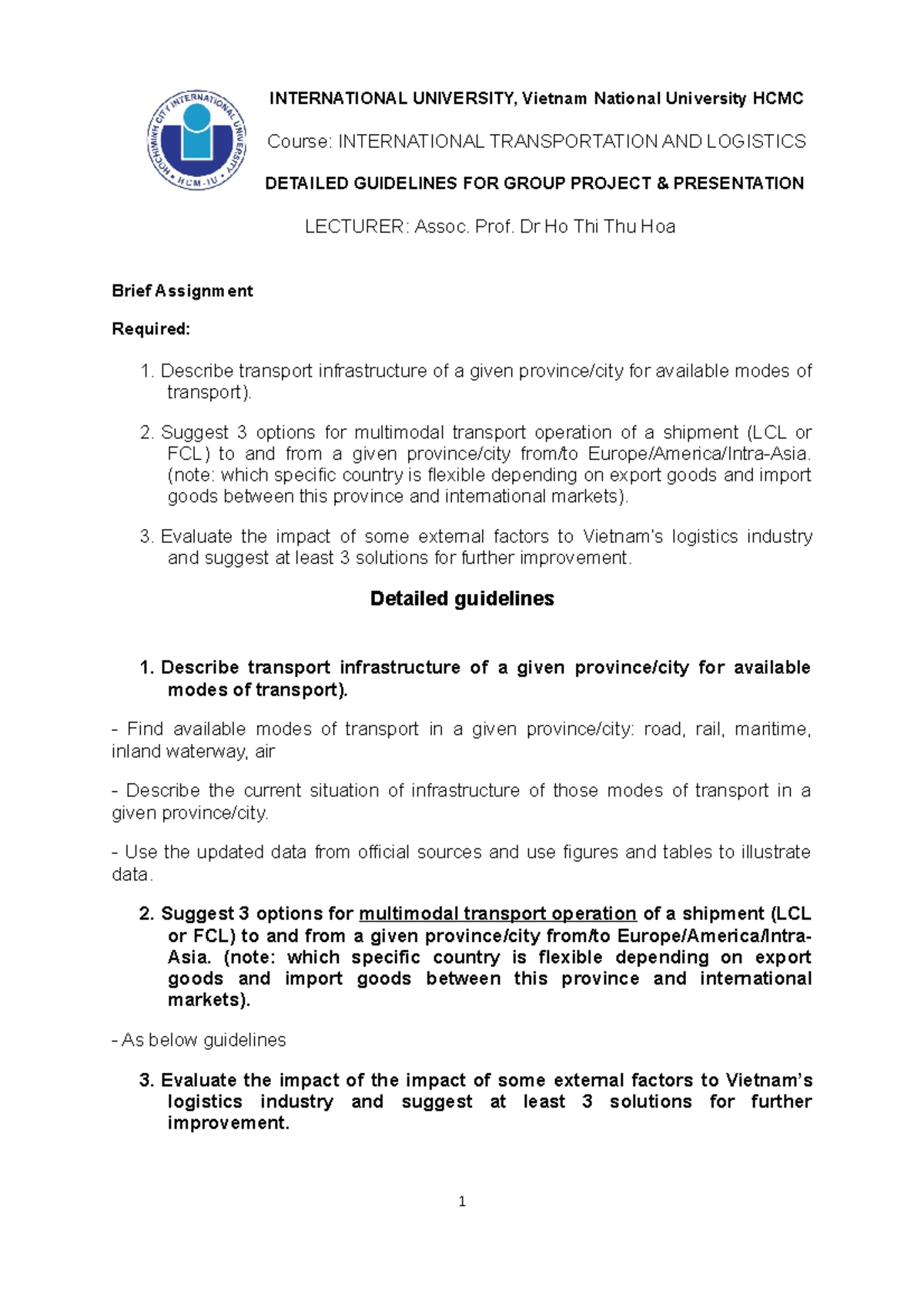 Detailed guidelines for group assignment-final - INTERNATIONAL ...