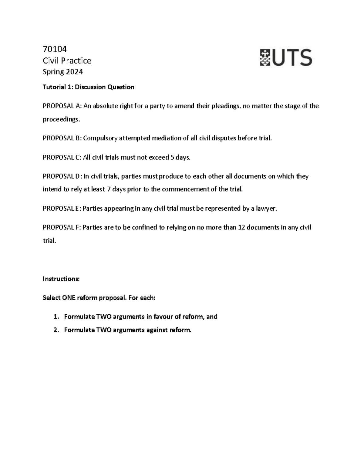 2024+Spring+CP+Tutorial+1+discussion+question - 70104 Civil Practice ...