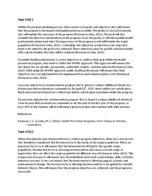 [Solved] Develop a nursing intervention for community health goals ...