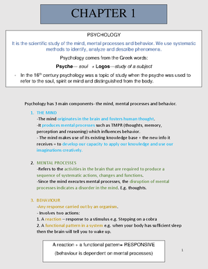 Psych Notes,pdf - Study notes and summaries - Psychology 110/ SLK110 ...