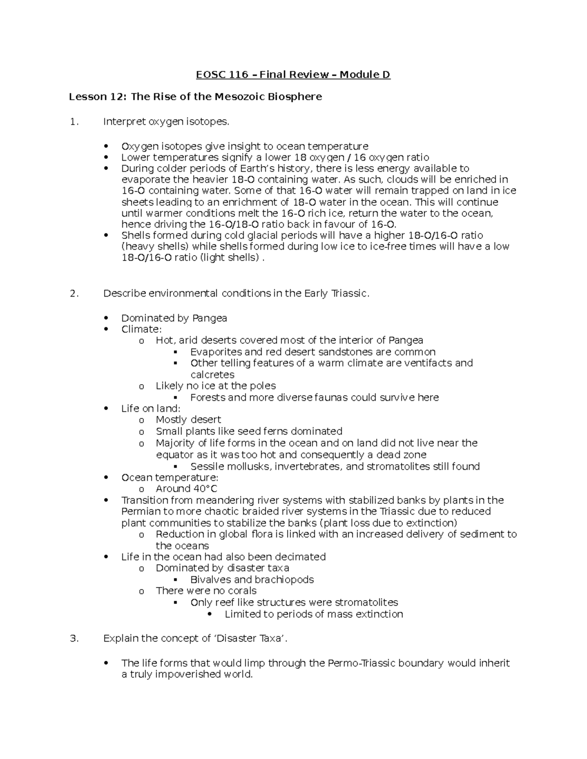 EOSC 116 Final Review Module D - EOSC 116 – Final Review – Module D Lesson 12: The Rise of the ...