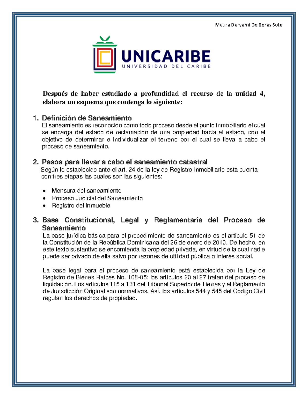 De Beras-Maura- Unidad 4 Agrario I - Después de haber estudiado a ...