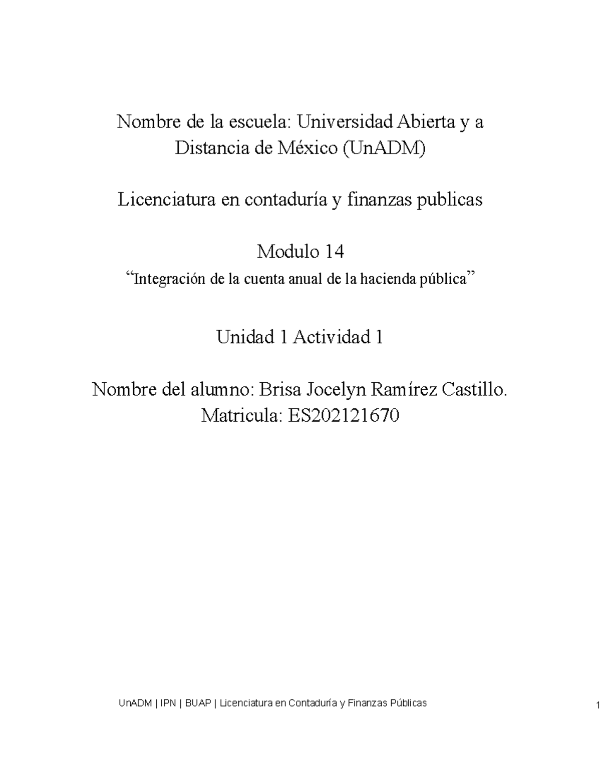 M14 U1 A1 Ramirez C B - clasificación de los elementos de la cuenta ...